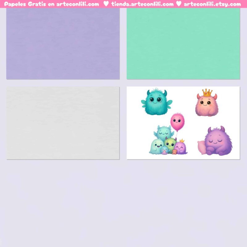 Freebie Monstruitos – Papeles Digitales Gratis para Scrapbooking ...