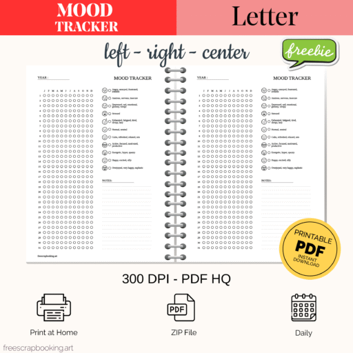 Mood Tracker PDF Imprimible Gratis y en Español – Agenda y Bullet Journal